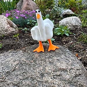 Middle Finger Duck Figurines Home Decor Funny Duck You Figurine, Rude Duck Figurine Middle Finger Decor Duck Statue Middle Finger Statue Weird Decor Duck Decor Porch Goose Statue Middle Fingers