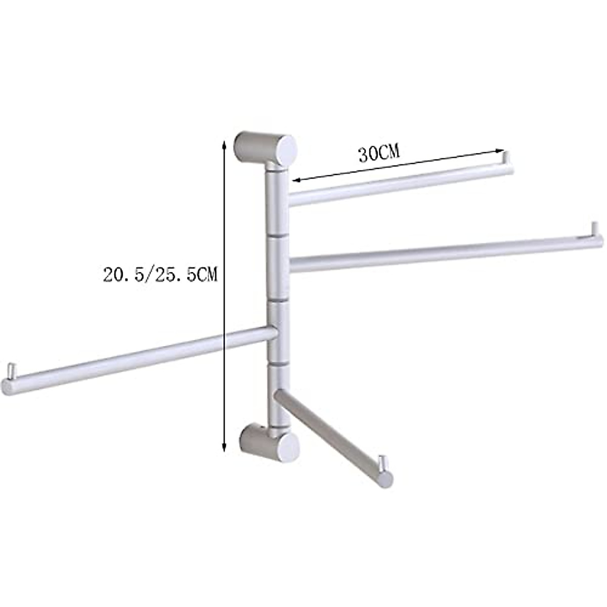 Towel Racks, Towel Rack 360 Degree Rotatitowel Rack Anti-Rust Activity Towel Holder Space Aluminum Towel Rack Wall Mounted Towel Rack Bathroom Kitchen Organizer Towel Stack/3 Rail/a