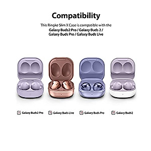 Ringke Slim-X Compatible with Samsung Galaxy Buds 2 Pro Case, Galaxy Buds 2 Case, Galaxy Buds Pro Case, and Galaxy Buds Live Case, Protective Sturdy Solid Cover for Galaxy Buds2 Pro - Clear