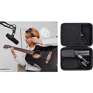 Aenllosi Hard Carrying Case Compatible with SM7B/MV7 SM7dB Vocal Dynamic Microphone for Broadcast (SM7B/MV7/ SM7dB)