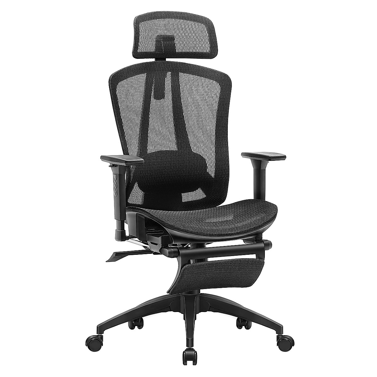 HOMESTOOL Office Chair Ergonomic Desk Chair with 2-axis Adjustable Lumbar Support, Carbon Fabric Mesh Chair PC Computer Chair High Back Office Chair with Waterfall Seat 330lbs Capacity Black