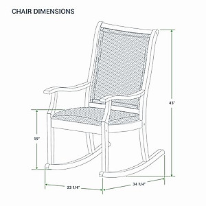 Cambridge Casual Auburn Upholstered Teak Wood Porch Rocking Chair