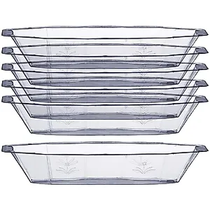 Exquisite Clear Plastic Disposable Food And Dip Holder l 15 Ounce Hard Plastic Banana Split Ice Cream Dish l Premium Quality Candy Dish And Gravy Boat (60)