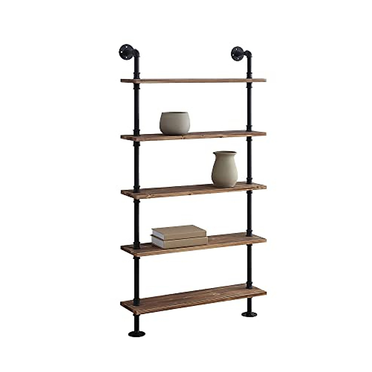 4D Concepts Anacortes SHELFS, Black Pipe/Brown Shelves