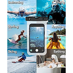 Vacto Waterproof Phone Pouch, IPX8 Waterproof Phone Case, Cell Phone Waterproof Bag, Cellphone Dry Bag Compatible with iPhone 13 12 11 Pro Max XS XR X, Galaxy S22 S21 S20 S10 up to 6.8"(2 Pack) Black