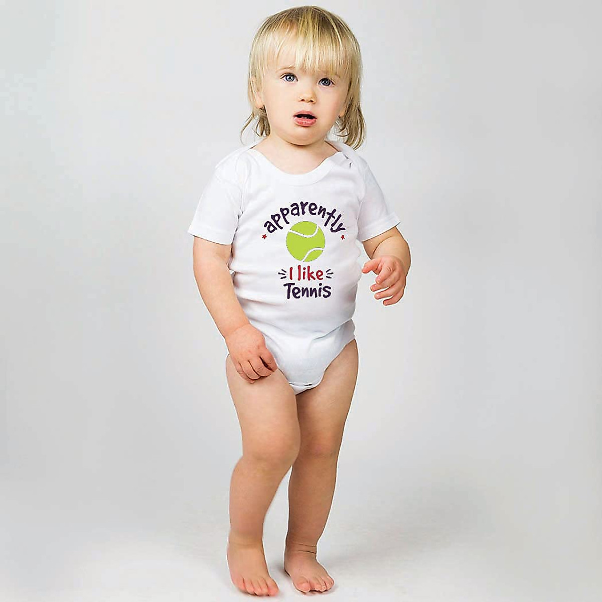 ChalkTalkSPORTS Tennis Baby & Infant One Piece | Apparently, I like Tennis | Bodysuit Newborn