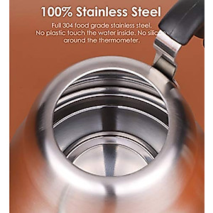 Chefbar Coffee Kettle for Stove Top Premium Gooseneck Kettle, Pour Over Coffee Kettle, Tea Pot Stovetop Teapot, Hot Water Heater for Camping, Home & Kitchen, Stainless Steel - Small 28oz, Brushed