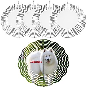 5 pcs 10 inch Sublimation Wind Spinner Blanks Round Sublimation Blanks Products Stainless Steel Metal Indoor Outdoor Garden Decoration for Heat Press Transfer Sublimation Blank Gift