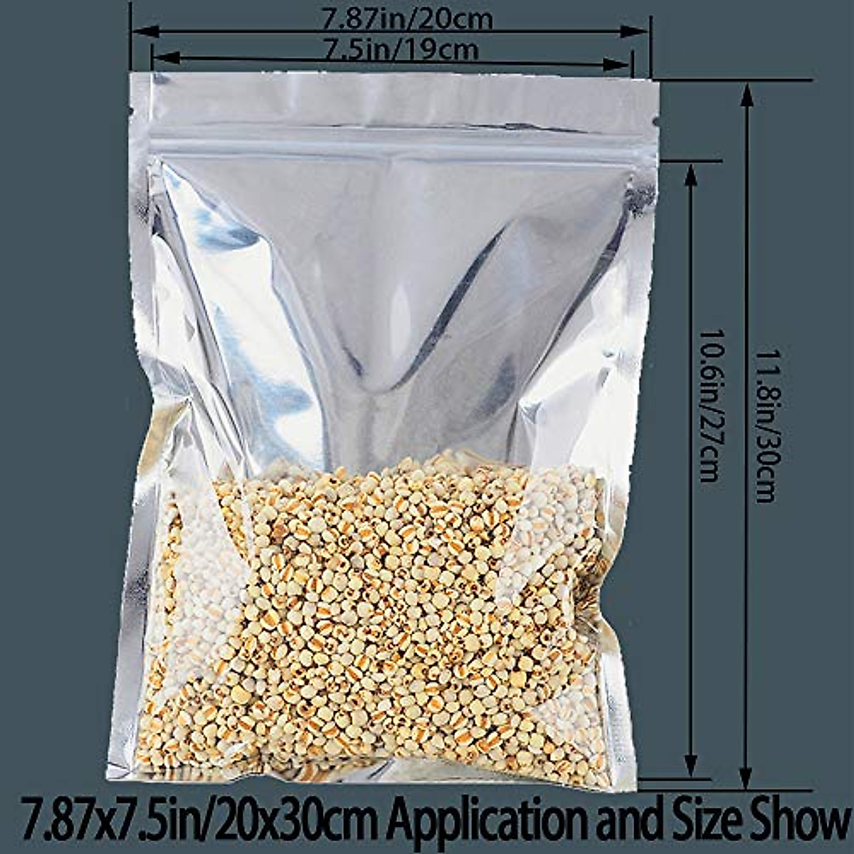 Daarcin 3 Sizes 30pcs Mixed Mylar Ziplock Bags | Foil Pouch Resealable Smell Proof Bags | Sealable Heat Seal Bags for Candy and Food Packaging