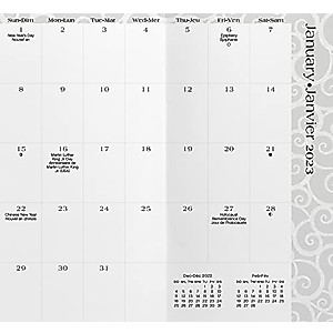 2023-2024 Silver Glitter (Bilingual French) Pocket Planner