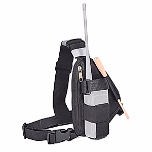 HYSHIKRA Universal Radio Chest Pack, Walkie-Talkie Nylon Holder, Holster Case Pouch Front Pack Accessories for Baofeng UV5R Kenwood Yaesu Motorola Cobra Retevis Two Way Radio (Black)