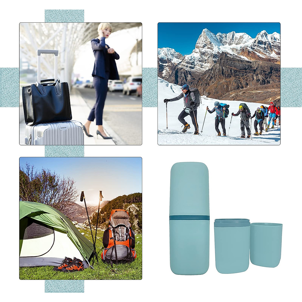 SietDESEO Toothbrush Travel Container Bundle with 4 Pack Toothbrush Case Travel Toothbrush Holder