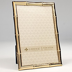 Lawrence Frames Bamboo Design Metal Frame, 4x6, Gold