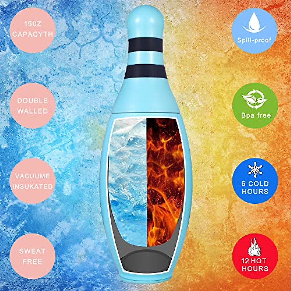 pudike Stainless Steel Tumbler, 15 OZ Travel Stainless Steel Tumbler Iced Coffee Tumbler With Straw Lid Double Wall Metal Water Tumbler, Fun Birthday Gifts