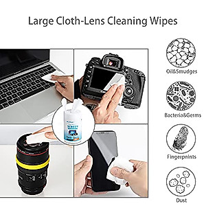 Monitor Wipes, Pre-Moistened Computer Screen Wipes for Electronics, Laptop Screen Wipes, Computer Monitor Cleaning Wipes for Glasses, Phones, Tablets, TV, LCD Screen