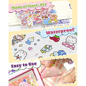 Benresive 1000 Pcs Cute Stickers for Kids, Water Bottle Stickers Kawaii Waterproof Vinyl Scrapbook Phone Laptop Stickers, 100 Sheets Journaling Aesthetic Sticker Packs for Girls Teens（Pink）