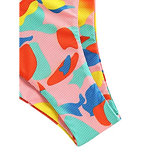 ZAFUL Knotted Bandeau Bikini for Women Strapless Swimsuits High Cut Bathing Suit Sexy 2 Piece Swimwear Pink Print M