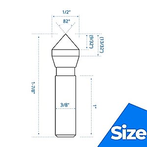 amoolo Single End Countersink Bit, Cobalt Steel Countersink Drill Bit with TiAlN Coating Finish for Hard Metal, 82 Degree Point Angle, 3/8” Round Shank, 1/2” Body Diameter