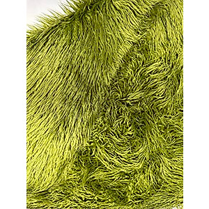 Faux/Fake Fur Mongolian Fabric Sold by The Yard (Olive Prime)