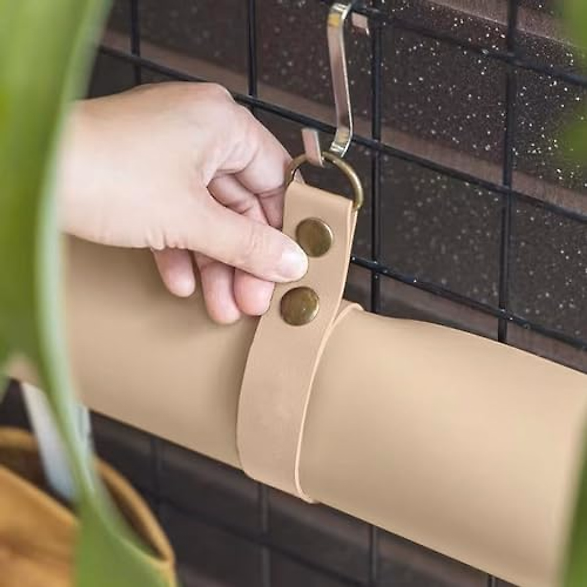 Repotting Mat for Indoor Plants Mini Potting Mat Succulent Plant Transplanting Plant Repotting Mat 24*12inch Portable Potting Tray Leather Material Foldable & Storageable Houseplant Succulent (Beige)