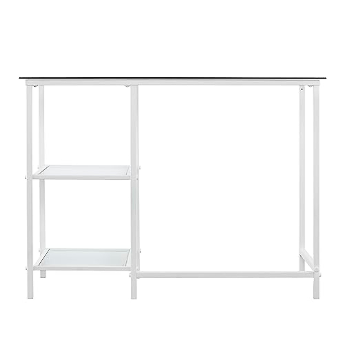SEI Furniture Layton Metal/Glass Student Desk, White