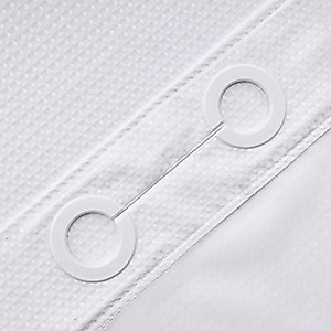 No Hooks Required Waffle Weave Shower Curtain with Snap in Liner - 71W x 74H,Hotel Grade,Spa Like Bath Curtain,White