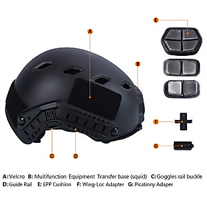 Tongcamo Helmet Bump Helmet Fast BJ Tape for Men Multicam Sports Hunting Shooting