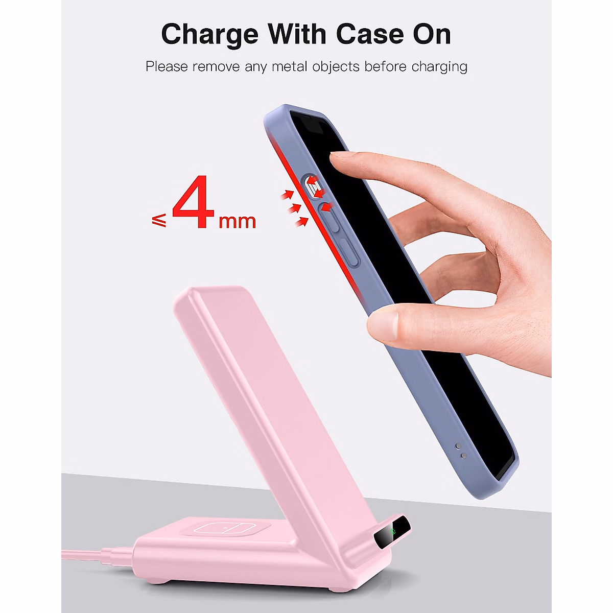 Wireless Charging Station,3 in 1 Wireless Charging Stand Made for Apple Watch Ultra 9 8 7 6 SE 5 4 3,Fast Wireless Charger Made for iPhone 15/Plus/Pro Max/14/13/12/11/X,for AirPods Pro(with Adapter)