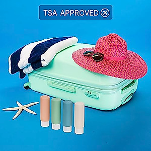 TSA Approved Travel Bottles Set for Toiletries 50ml 1.7oz Squeeze Bottle Travel Size Container Kit Portable Leak Proof Refillable Cosmetic Airplane Essential Shampoo Conditioner Body Lotion Shower Gel