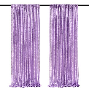 SoarDream Wedding Sequin Backdrop Lavender 2 Pieces 2ftx8ft Glitter Curtain Backdrop Arch Fabric Drapes for Baby Shower Birthday Party Decoration