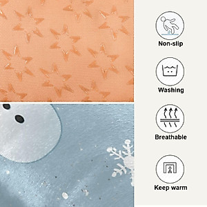 Coikll Christmas Happy Snowman Pet Bed Pad Soft Dog Bed Mat with Anti-Slip Bottom, Machine Washable Crate Pad Mattress for Dog Sleeping- 36 * 24inches