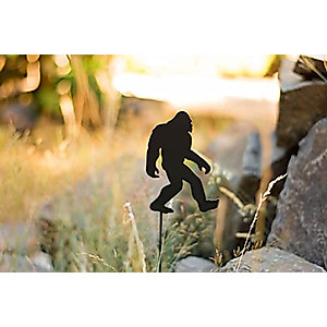 Blue Luca Bigfoot Garden Art Pick | Black Powder Coat Finish | Bigfoot is 3.5 X 5.75 inches | Made in USA