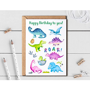EruditeGifts Happy Birthday To You Card - Dinosaurs Birthday Card - Kids Birthday Card - Dinosaur Birthday Card For Kids - T-Rex Card
