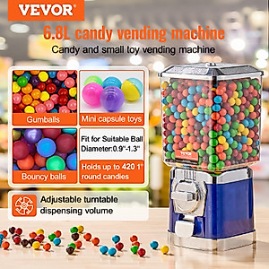 VEVOR Vending Machine, Classic Gumball Bank, Huge Load Capacity Candy Gumball Machine, Mini Vending Machines, Gumball Dispenser Machine for Kids, Perfect for