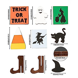 Halloween Tiered Tray Decors Set for Office Tiered Tray Items Wood Sign Wooden Signs Mini Signs Tabletop Signs Tier Tray Decor Bathroom Wooden Decorations