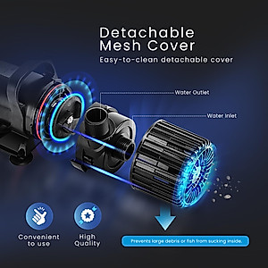 VIVOHOME Electric 100W 1600GPH Submersible Water Pump for Koi Pond Pool Waterfall Fountains Fish Tank and Aquarium