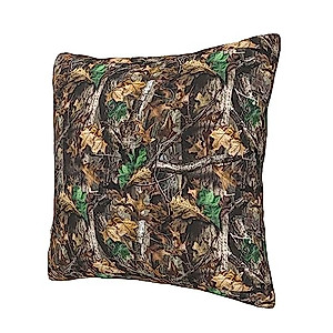 WURTON Cold Tree Camouflage Print Throw Pillow Covers, Soft Square Cushion Case,for Sofa, Couch,Bed Chair-18 X 18 Inch