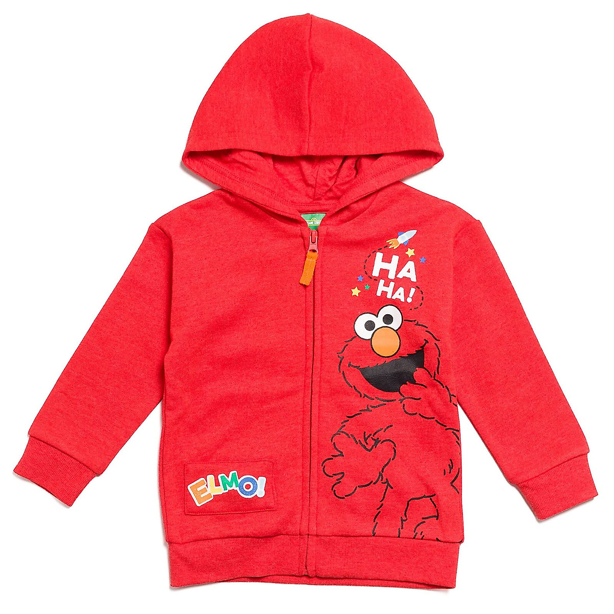 Sesame Street Elmo Infant Baby Boys Fleece Zip Up with Singing Sound Chip Hoodie Red 18 Months