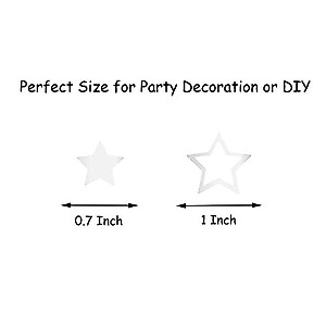 Star Metallic Foil Confetti Sprinkles for Wedding/Birthday/Festival Party Decorations 1.5OZ (silver, 24mm&18mm)