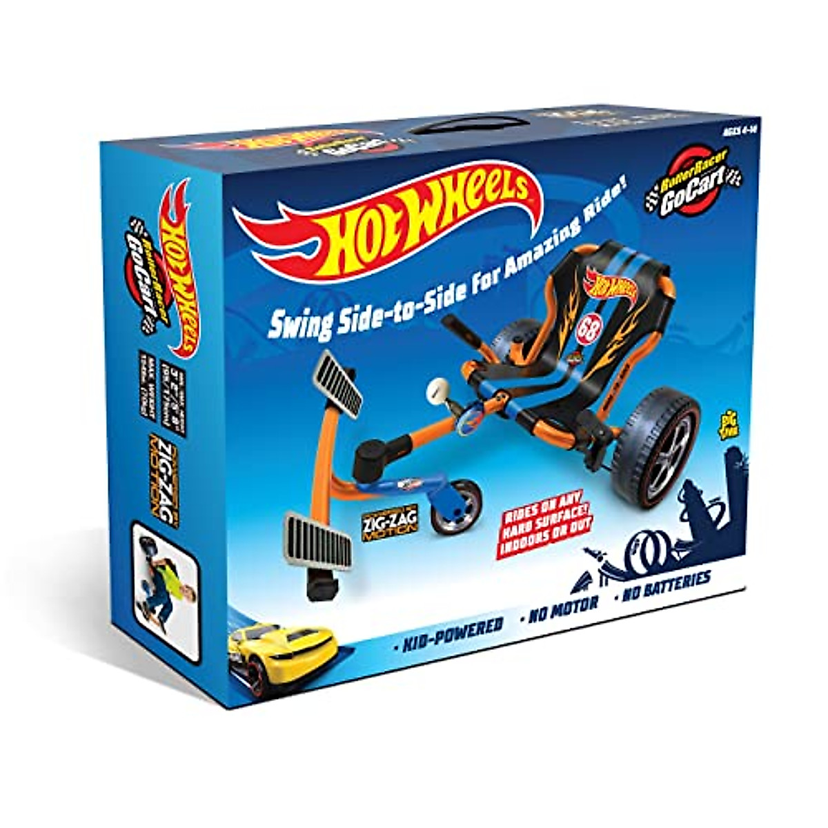 Hot Wheels Roller Racer Go Kart, Kid Powered! No Motor! No Batteries!, Rides on Any Hard Surface Indoors or Outdoors