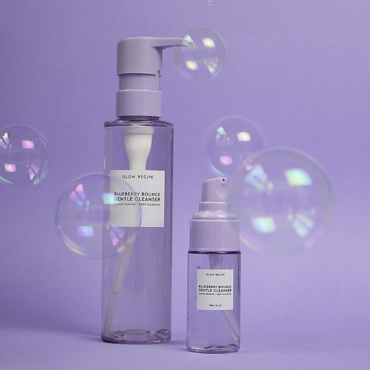 Glow Recipe Blueberry Bounce Exfoliating Face Wash - Foaming Facial Cleanser, Makeup Remover & Clarifying Mask - Hydrating Hyaluronic Acid & Gentle AHA for Sensitive Skin - Korean Skincare, 160ml