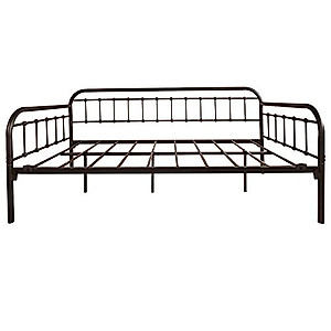 Metal Daybed Frame Heavy Duty Metal Slats Sofa Bed Platform Mattress Foundation Twin Day Bed Black Sanded Color