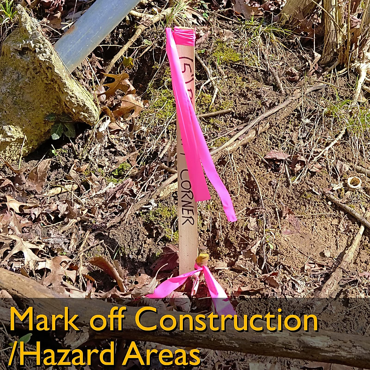 GUFJUCH Flourescent Flagging Tape, Non-Adhesive Plastic Ribbon Neon Marking Roll, for Tree Marking, Hunting Trail Tape, Boundaries and Hazardous Areas Marking, 4 Colors 0.78'' X 200'