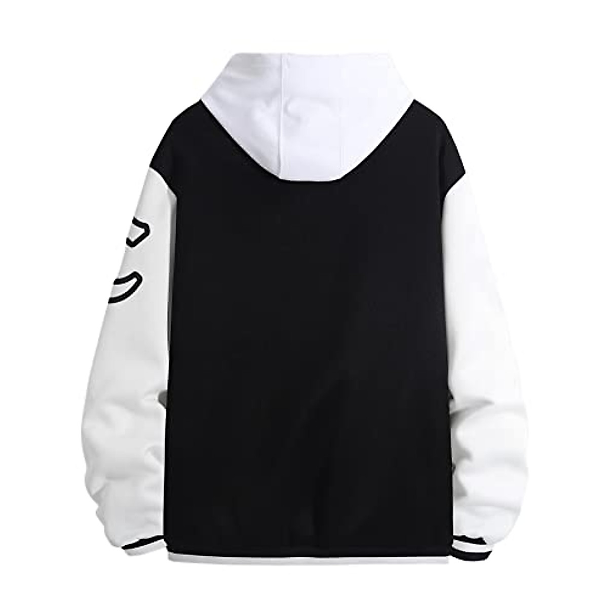 SOLY HUX Men's Varsity Jacket Letter Print Color Block Long Sleeve Baseball Jacket Bomber Coat Black and White M