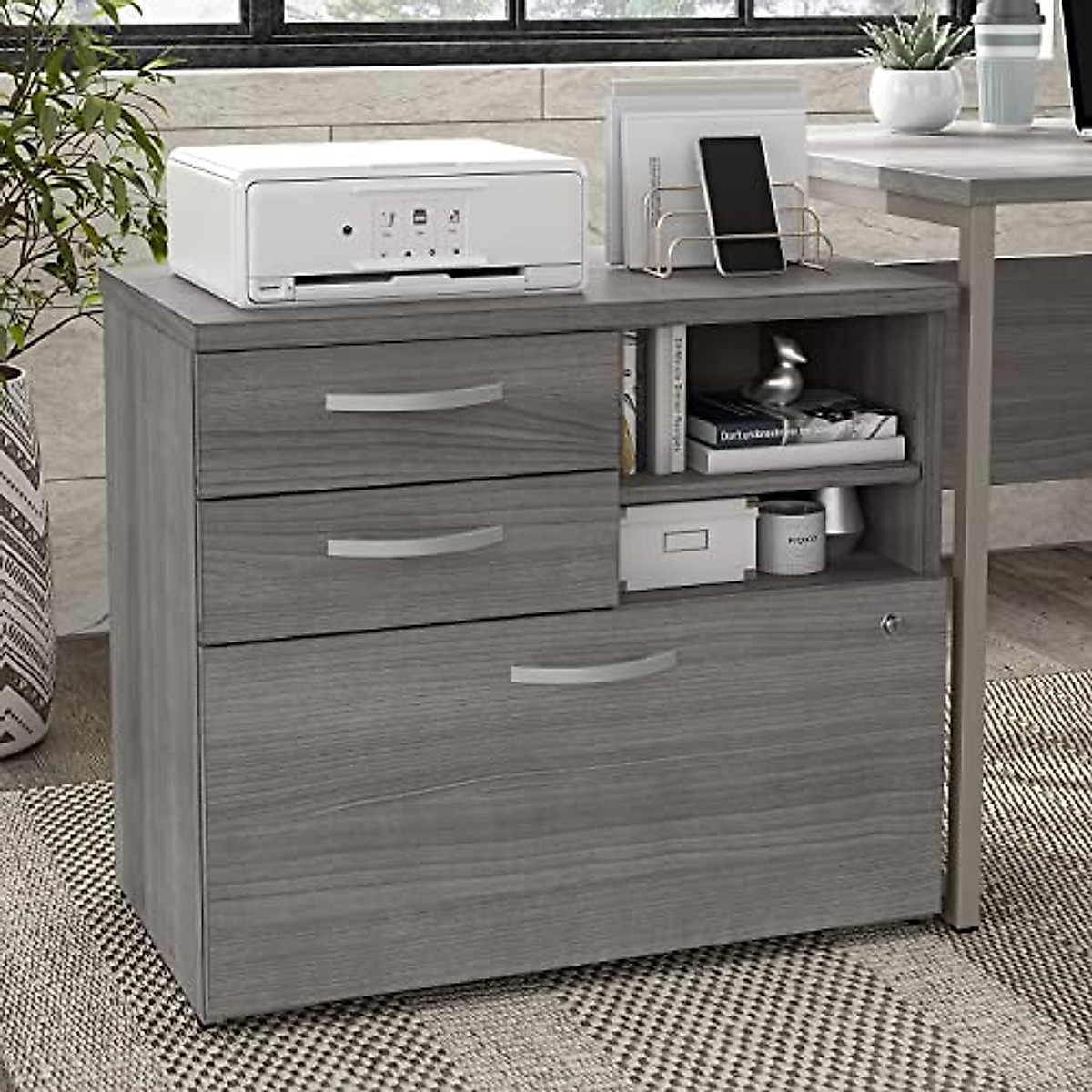 Bush Business Furniture Hybrid Office-Furniture, Platinum Gray
