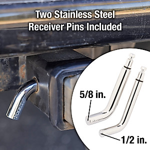 Master Lock Receiver Lock, 1/2 in. and 5/8 in. Swivel Head Receiver Locks, Weather Resistant Automotive Receiver Lock with Keys, 2866DAT