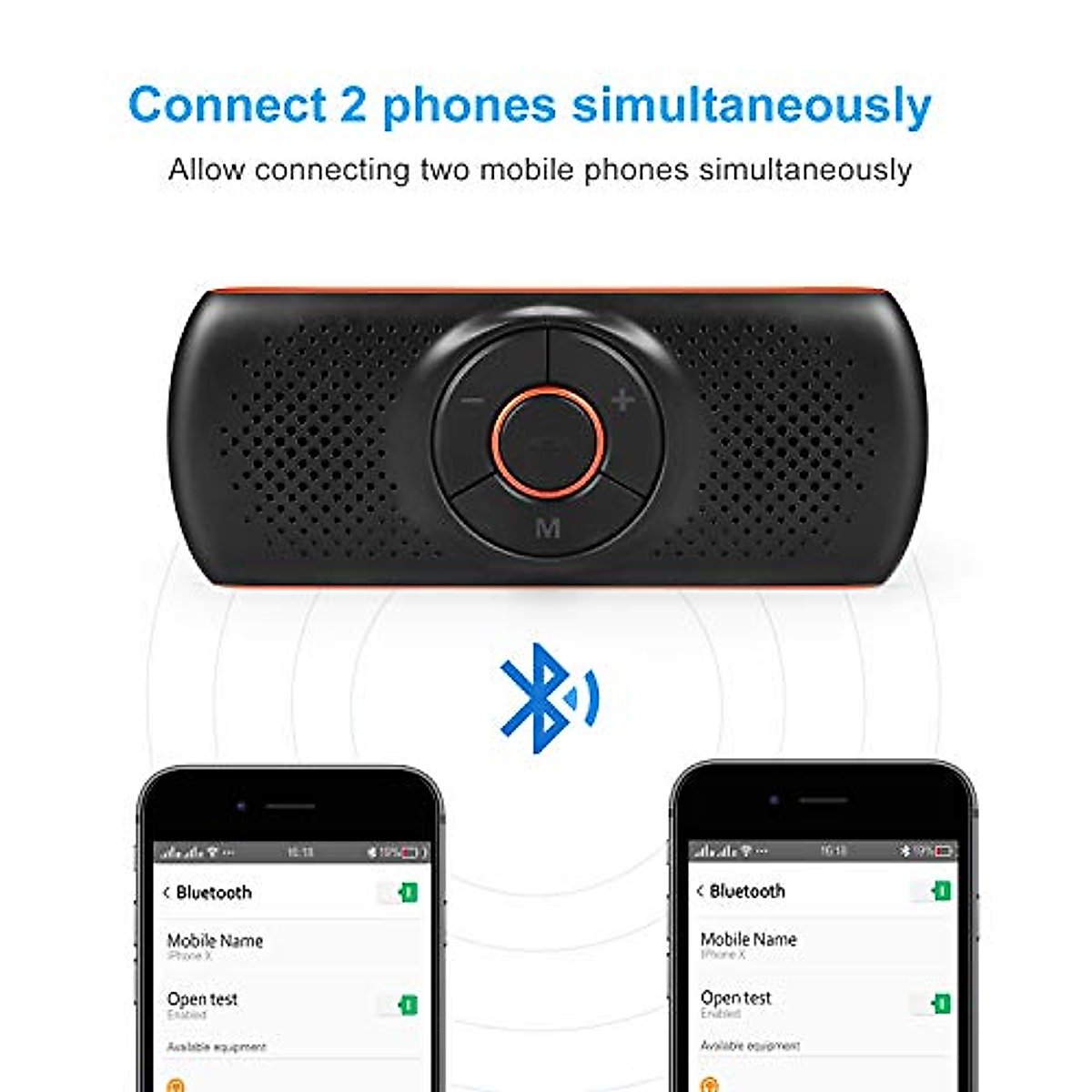 TIANSHILI Bluetooth Visor Clip Car Speaker, Wireless Handsfree Speakerphones, Stereo Sound Enhanced Bass/Built-in Mic/TF Card Player/Google Assistant Voice Command Portable Speakers…