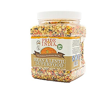 Pride Of India - Indian Bean & Lentil Superfood - Five Delicious Panchratna Dal Mix, 1.5 Pound Jar