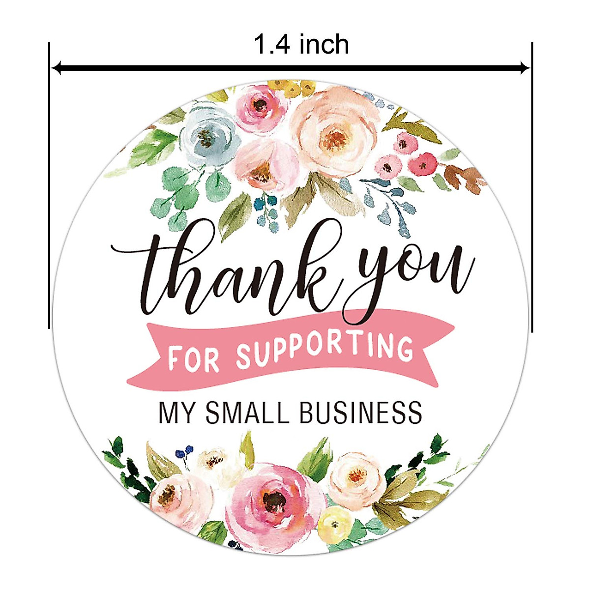500 Thank You for Supporting My Business Label, Thank You for Your Business Stickers, 1.4inch Thank You for Your Order Stickers for Bakeries, Handmade Goods & Small Business Owners.