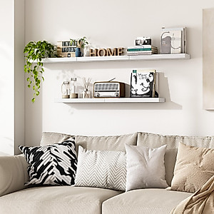 Fixwal 15.8in Floating Shelves for Wall White, 5 Pack Shelves for Room Wall, Bathroom, Living Room, Bedroom, Kitchen, Office Decor